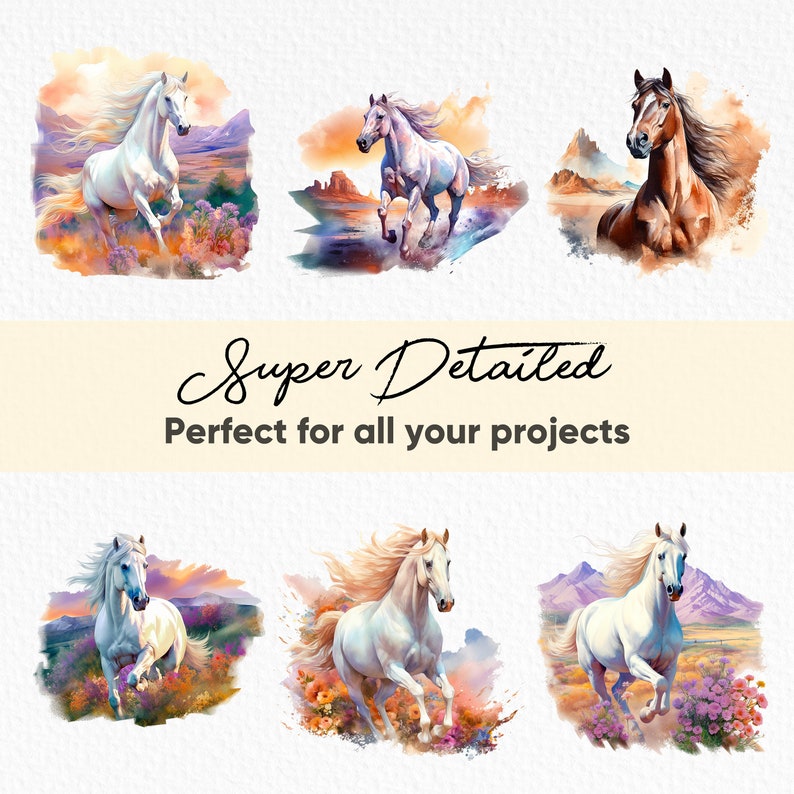 20 Watercolor Horses Clipart Horse PNG Horse Wall Art Horse - Etsy