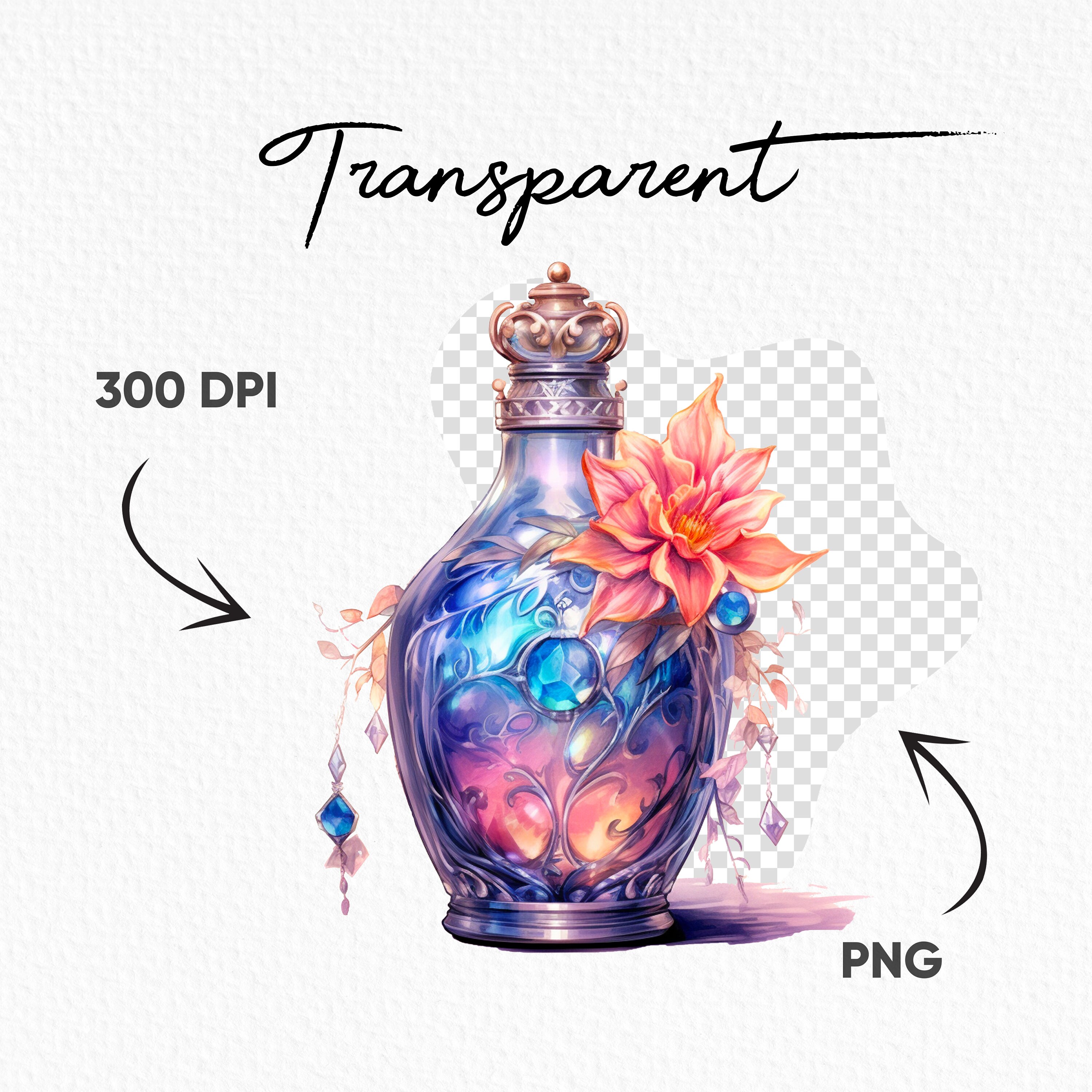 25 Luxury Fairy Potions Clipart, Watercolor Potions, Fantasy Magic ...