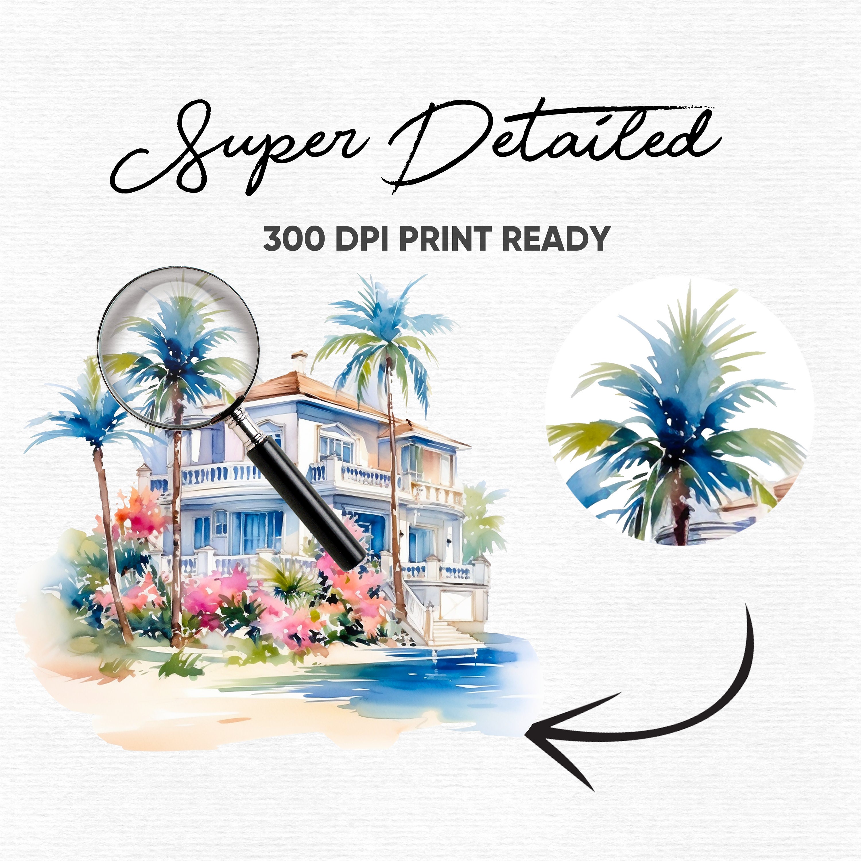 25 Watercolor Beach House Clipart Ocean Seascape Cottage - Etsy