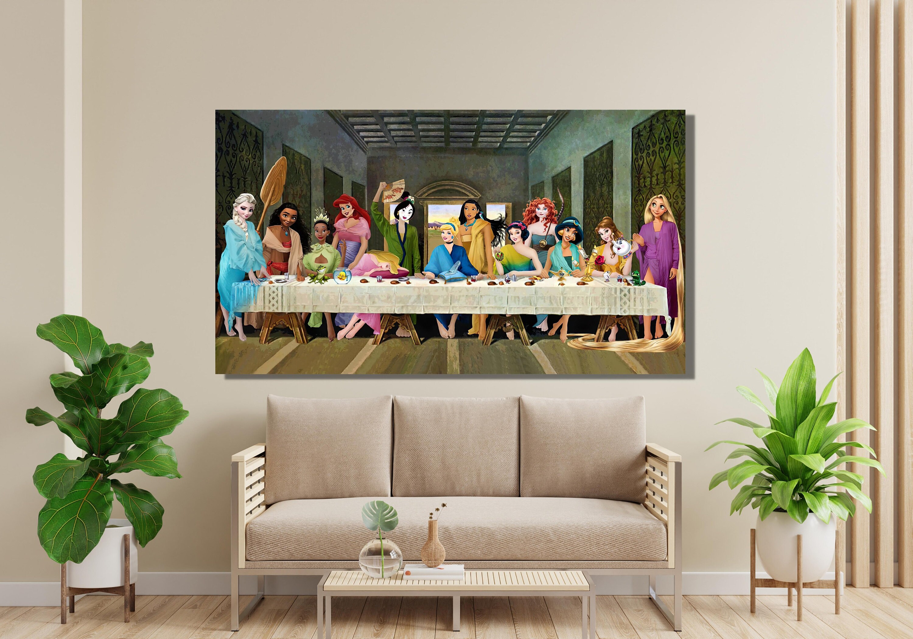 Disney All Princess Last Supper Print Poster Canvas Wall Art - Etsy