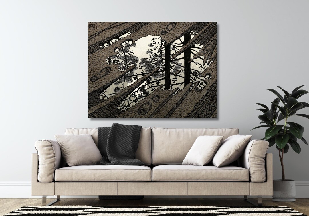 Maurits Cornelis Escher Puddle Oil Painting Print, Maurits Cornelis ...