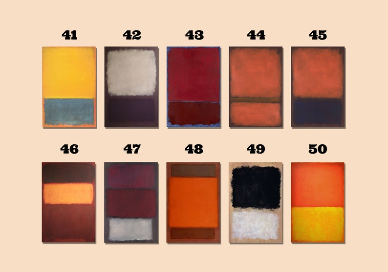 Set of 3 Mark Rothko Wall Art, Mark Rothko Paintings Art , Mark Rothko ...