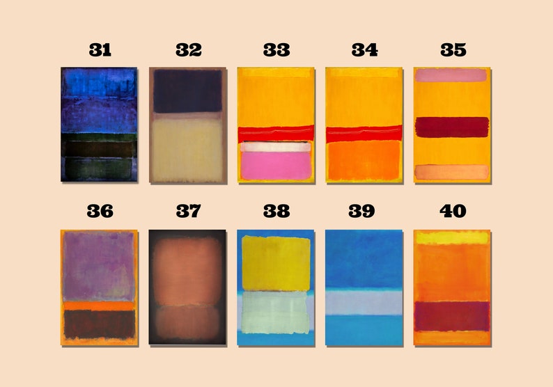 Set of 3 Mark Rothko Wall Art, Mark Rothko Paintings Art , Mark Rothko ...