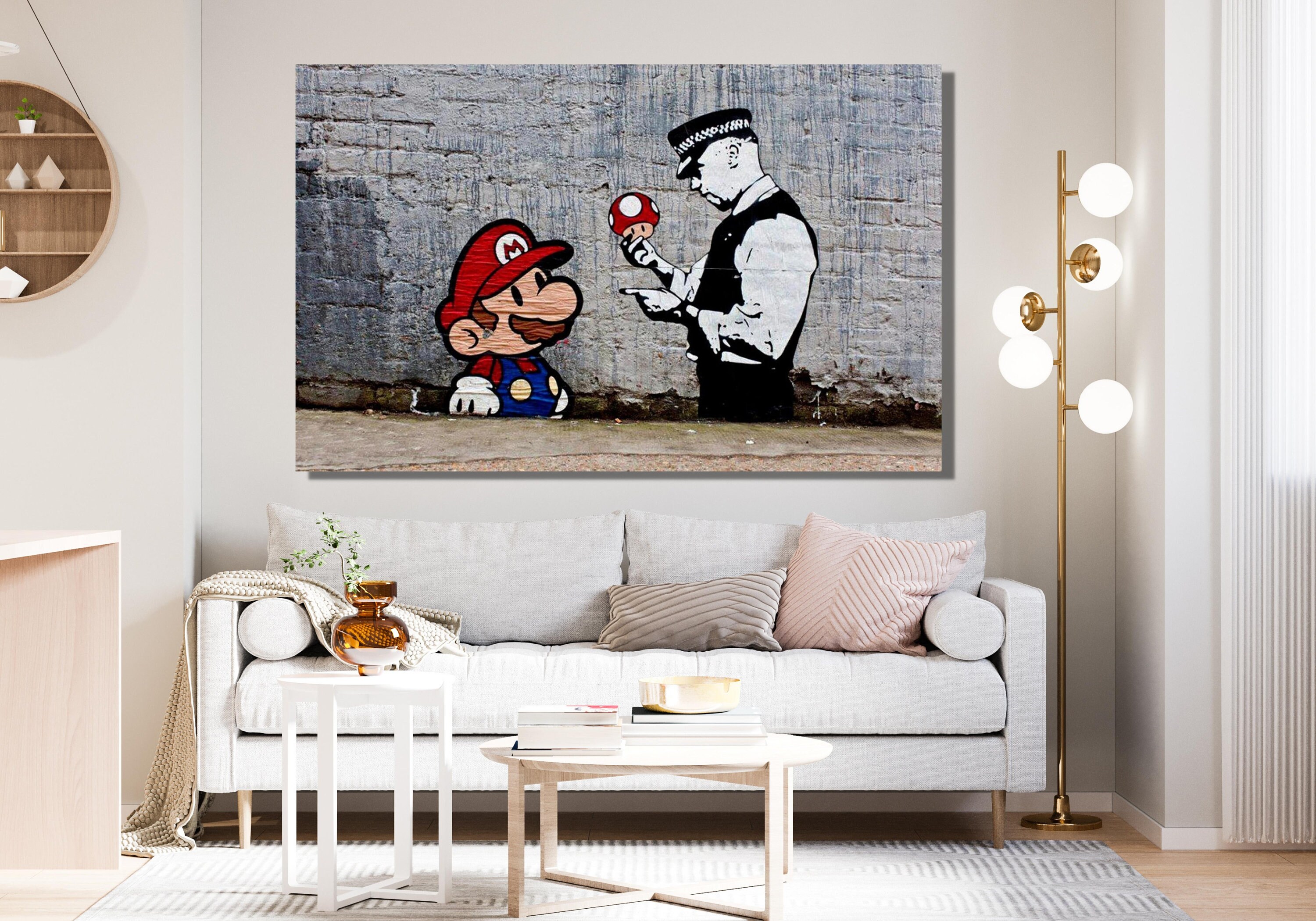 Super Mario Canvas Banksy Graffiti Wall Art Canvas Graffiti - Etsy