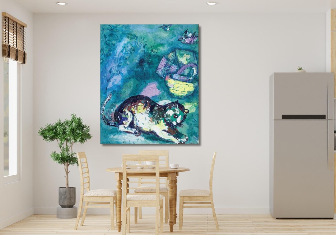 Marc Chagall Blue Cat Painting Prints, Marc Chagall Poster Arts, Marc ...