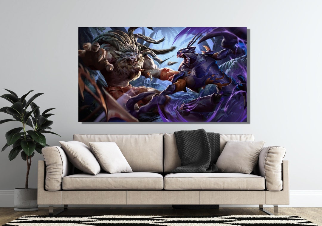 Lol Rengar Poster , Rengar Vs Kha'zix Poster Print, Lol Kha'zix Poster ...