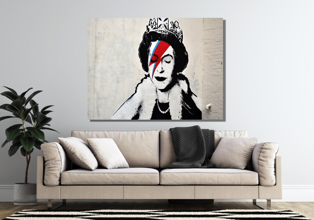 Queen Canvas Banksy, Graffiti Wall Art Canvas, Graffiti Wall Art, Queen ...