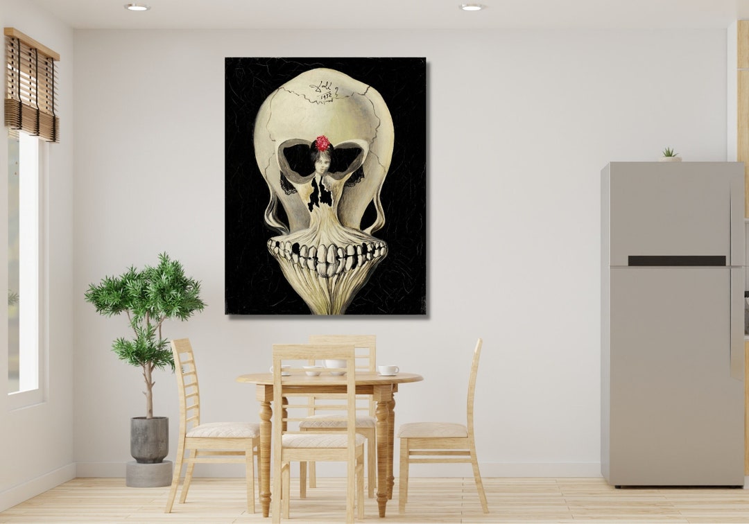 Salvador Dali Skull Poster Canvas Wall Art, Salvador Dali Reproduction ...