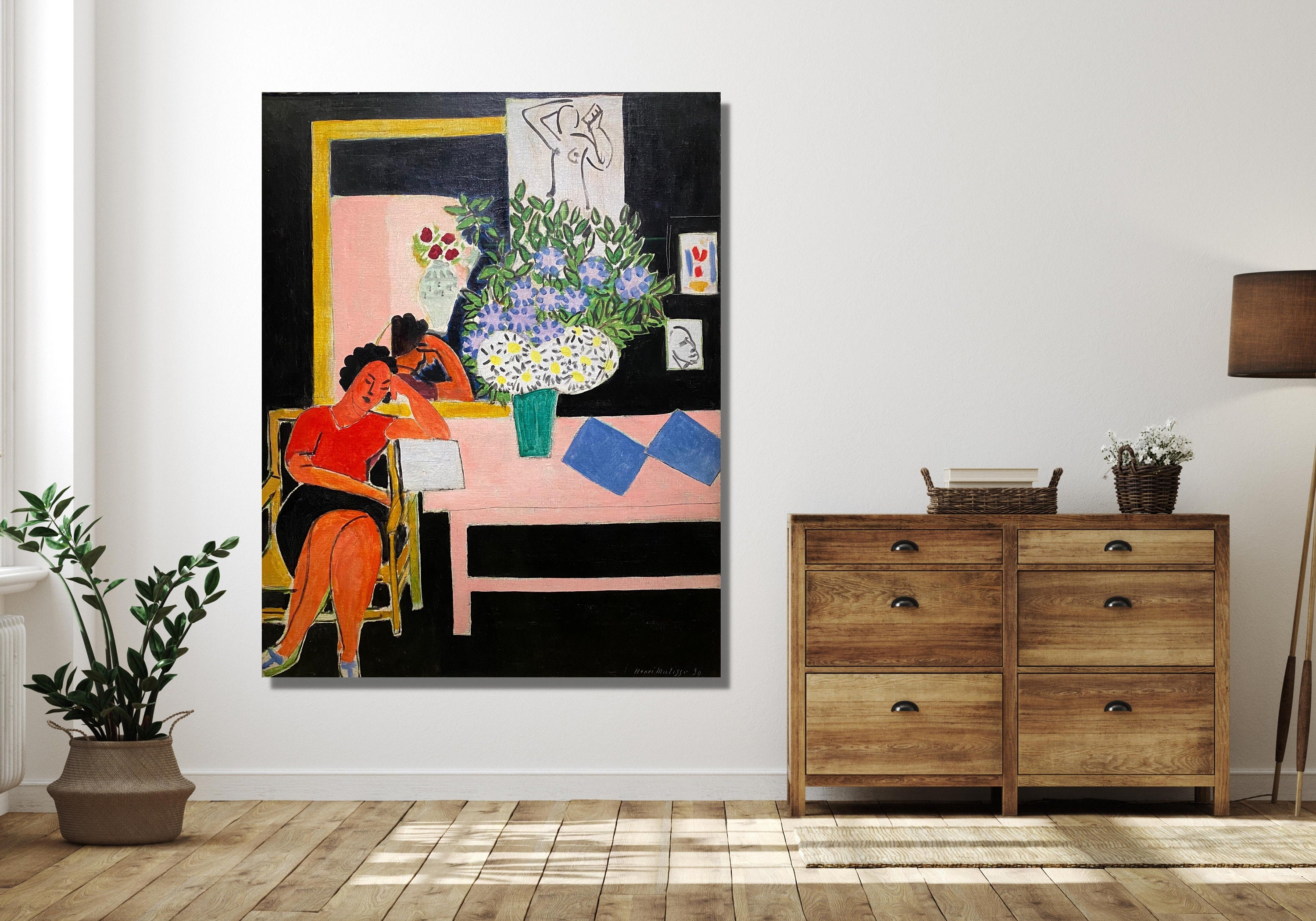 Henri Matisse Reader on a Black Background Paintings Henri - Etsy