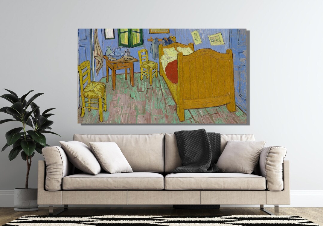 Vincent Van Gogh Bedroom Oil Painting Print Poster Canvas, Vincent Van ...