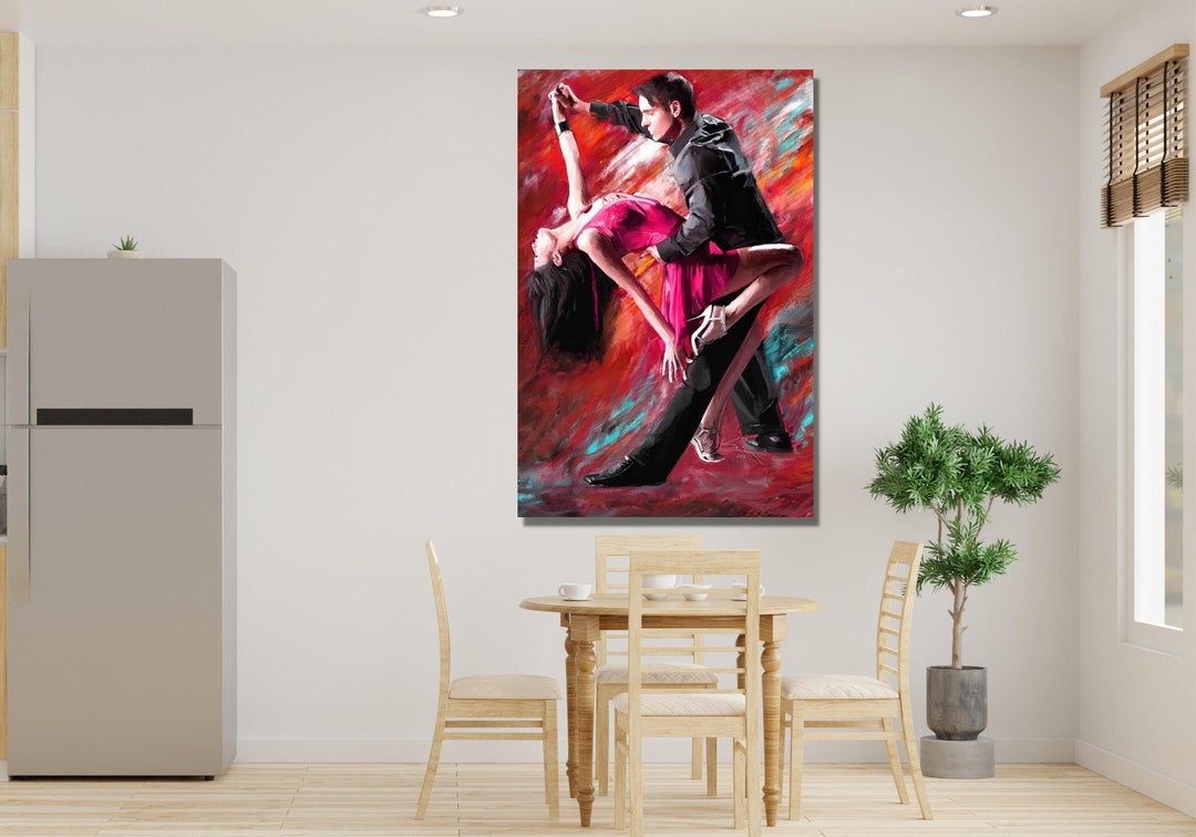 Tango Dance Wall Arts, Tango Dance Water Color Effect Painting Print ...