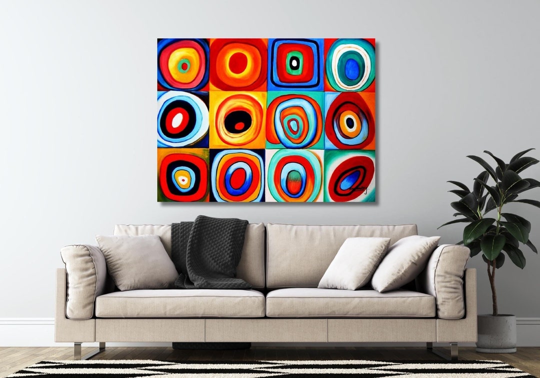 Color Study Squares With Concentric Circles by Wassily Kandinsky Oil ...