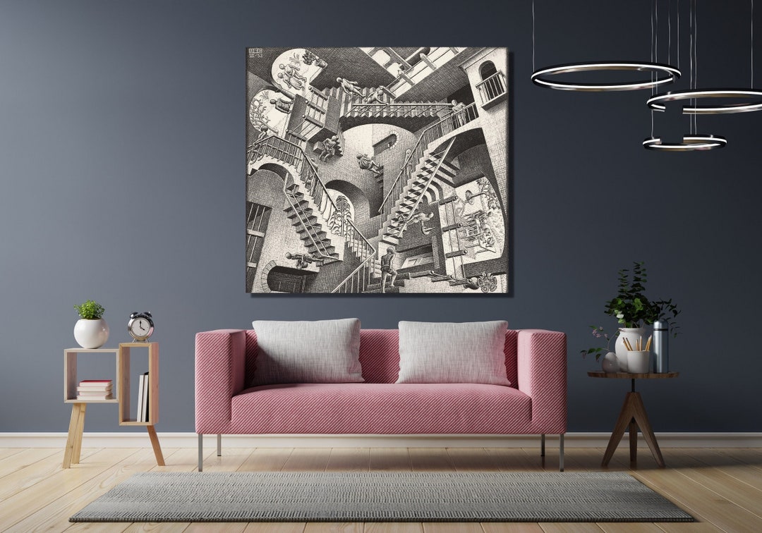 Relativity by Maurits Cornelis Escher Poster, MC Escher Print, Abstract ...