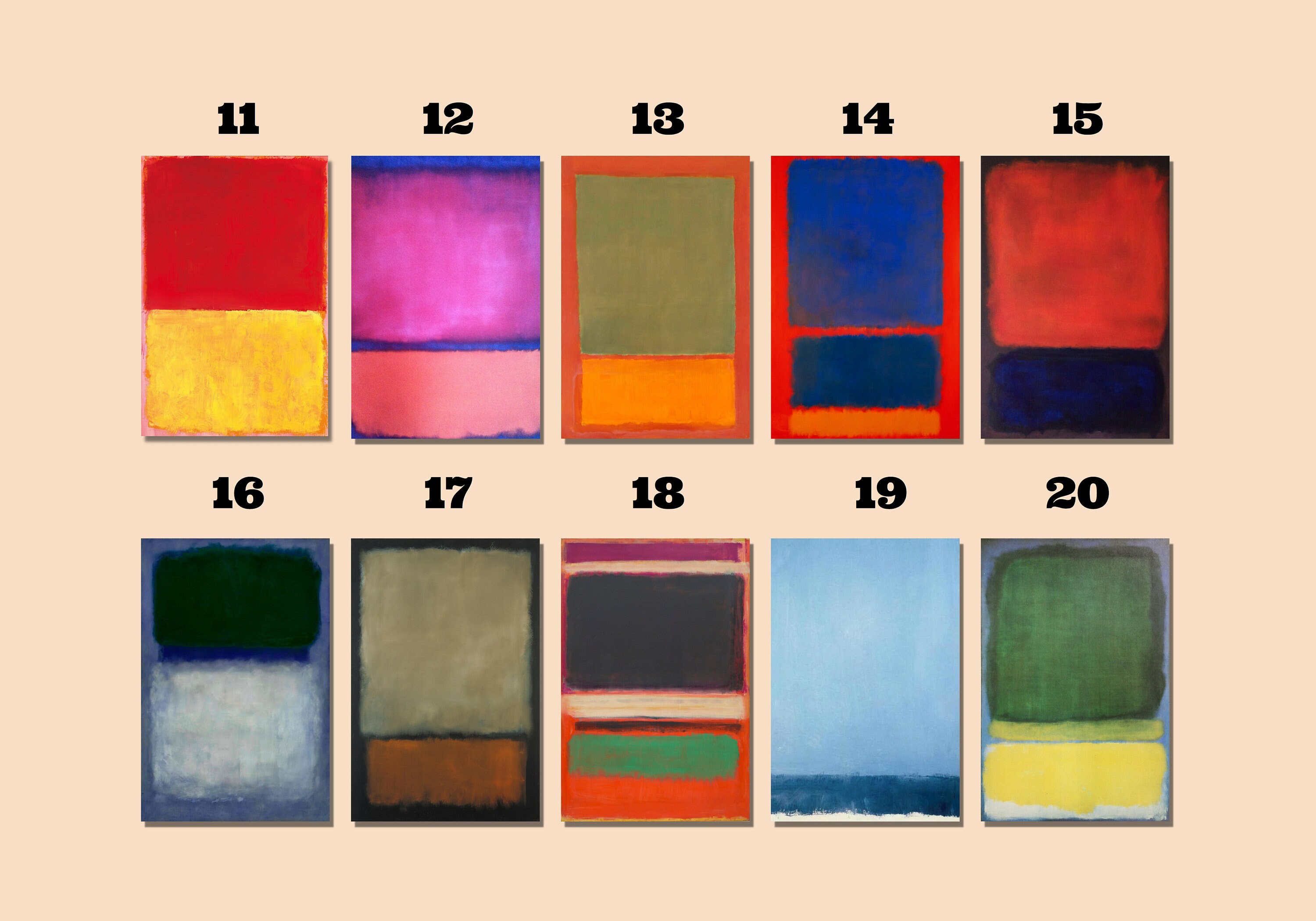 Set of 3 Mark Rothko Wall Art, Mark Rothko Paintings Art , Mark Rothko ...