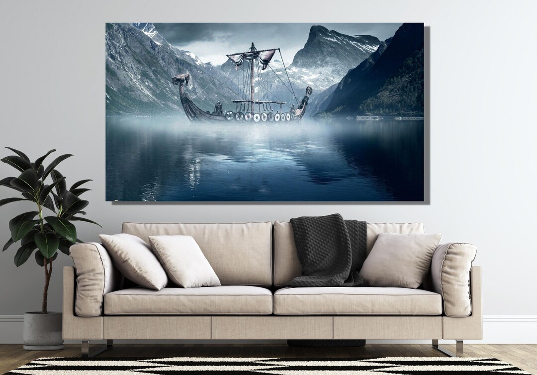 Viking Ship Poster Print , Viking Ship Canvas Wall Art , Viking Ship ...