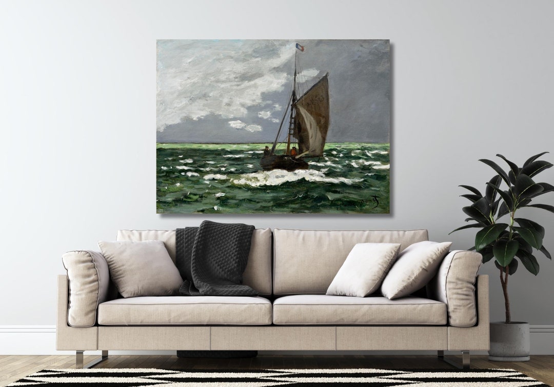 Claude Monet Stormy Seascape 1867 Oil Paintings Print Art, Claude Monet ...