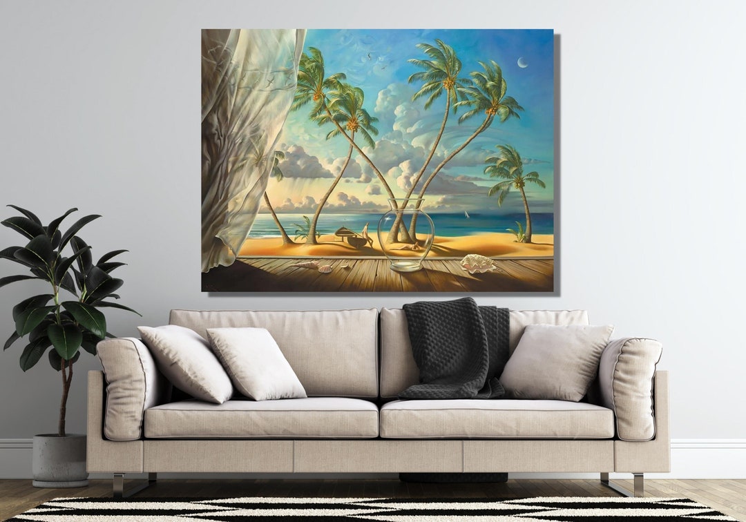Vladimir Kush Print Wall Art, Emerald Print, Beach Landscape Wall Art ...