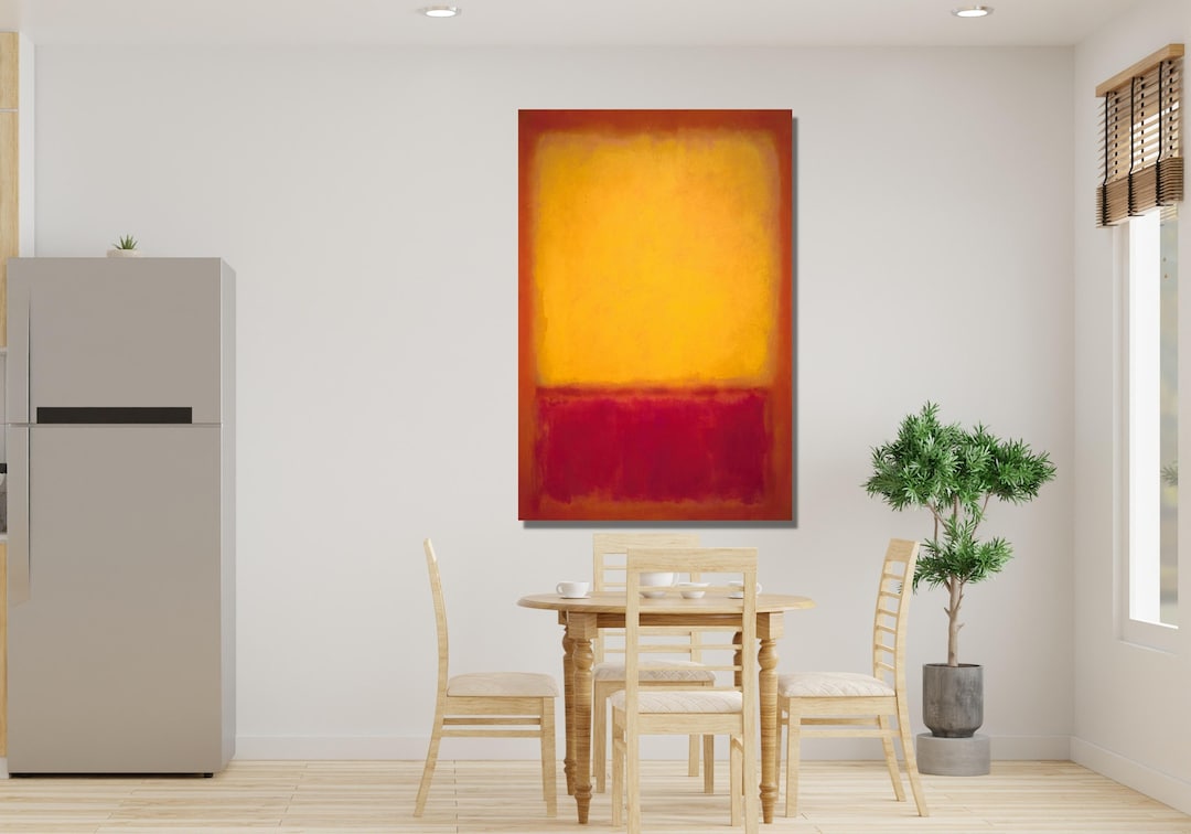Mark Rothko Yellow and Red Oil Painting Print, Mark Rothko Wall Art ...