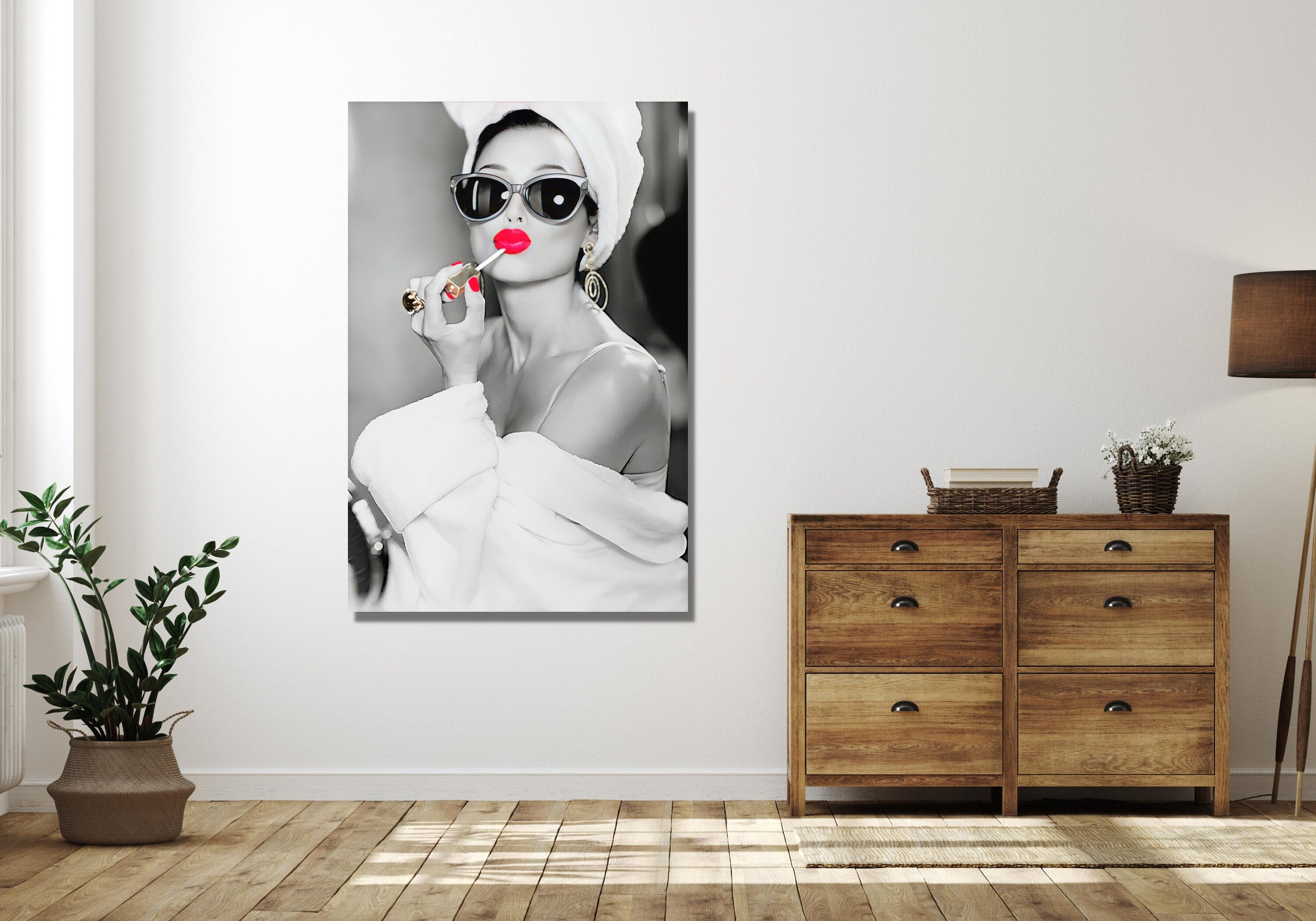 Audrey Hepburn Poster Audrey Hepburn Wall Art Print Make Up Etsy