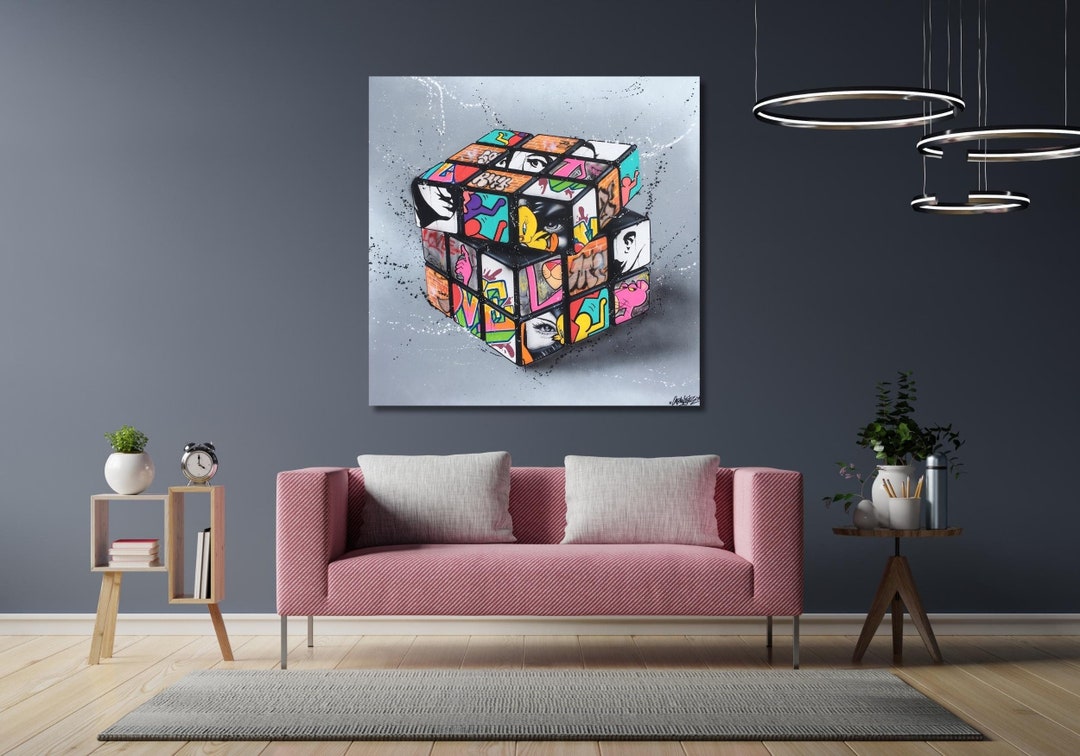 Graffiti Toy Cube Poster, Graffiti Wall Art, Graffiti Cube Canvas ...