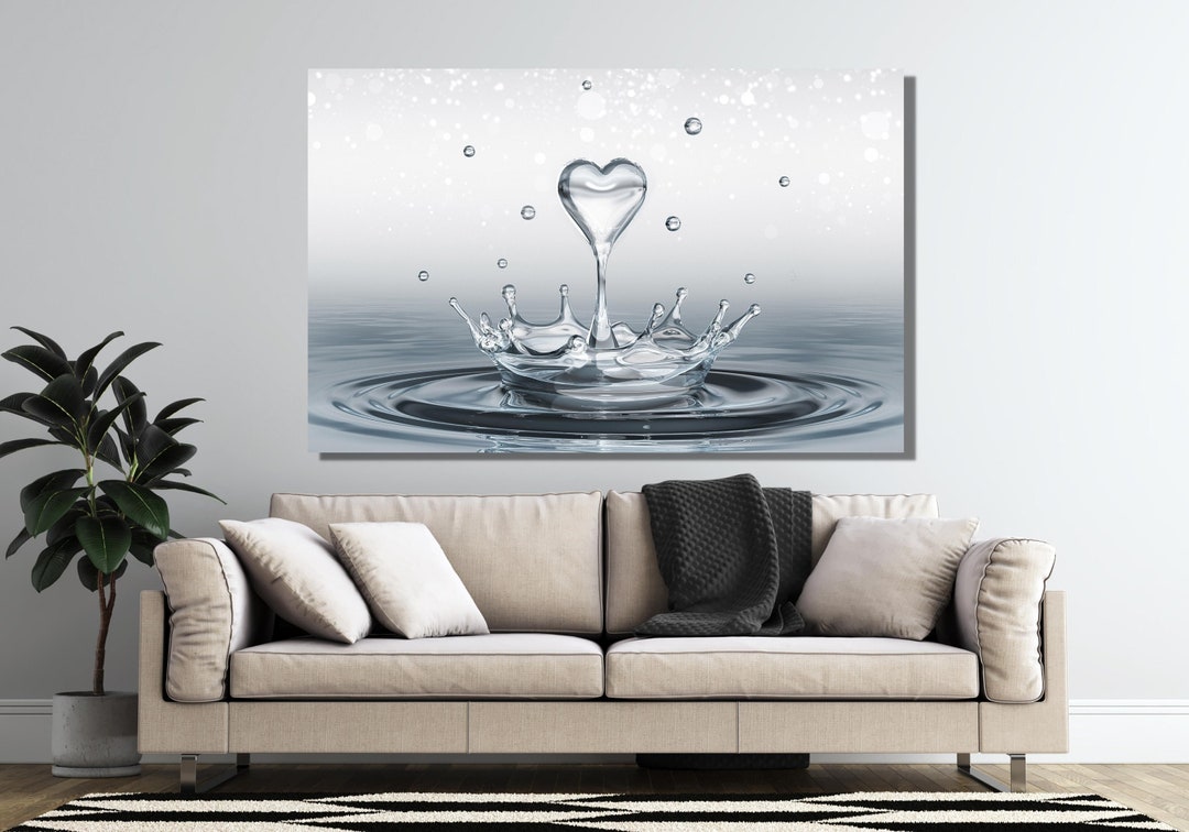 Heart Drop Splash Bathroom Print Wall Art, Bathroom Wall Art, Bathroom ...