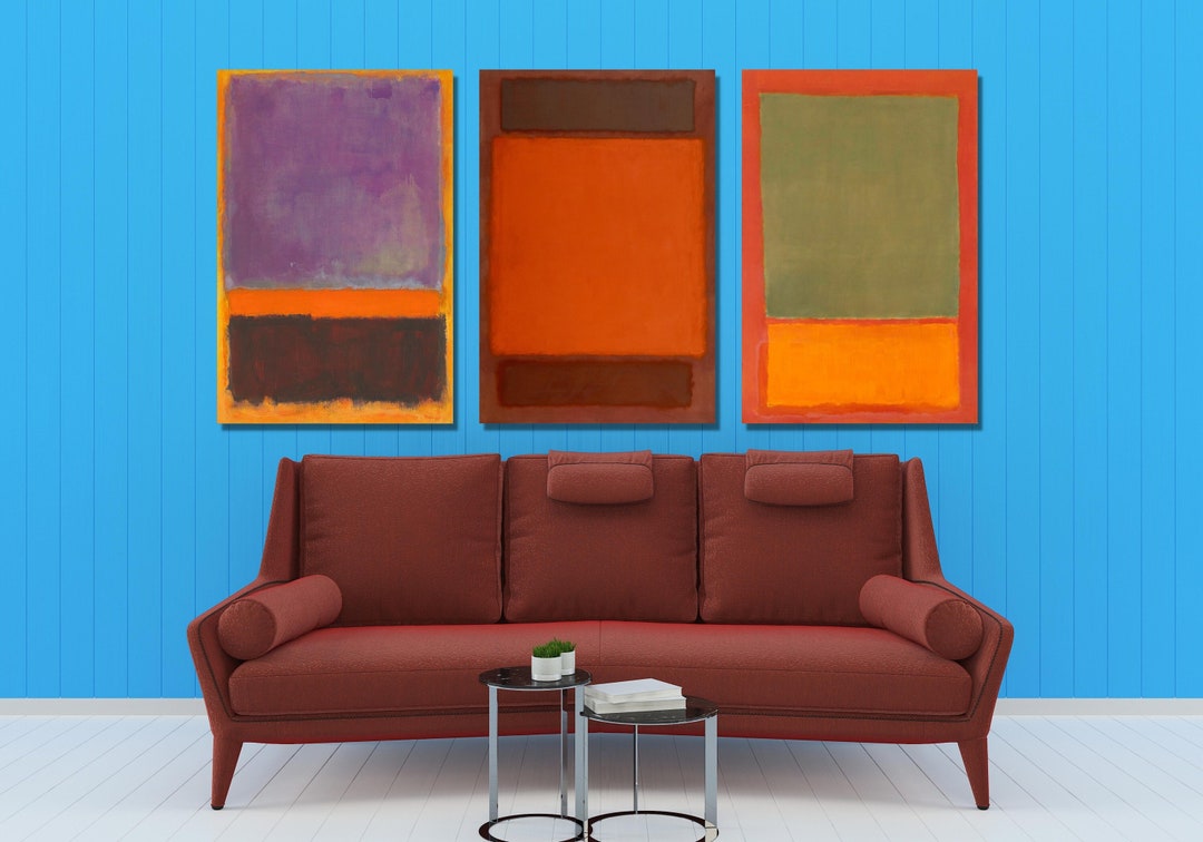 Set von 3 Rothko Classic Bunte Gemälde LEINWAND, Mark Rothko Poster ...