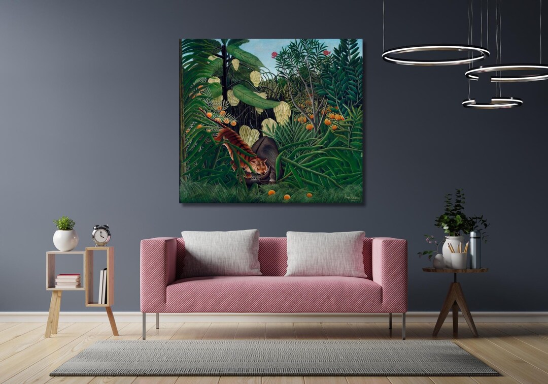 Henri Rousseau the Fight Between a Tiger and a Buffalo Painting, Henri ...