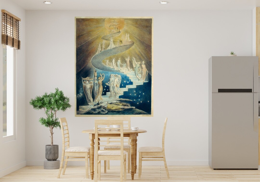 William Blake Jacobs Dream Ladder (1805) Painting Wall Art, William ...