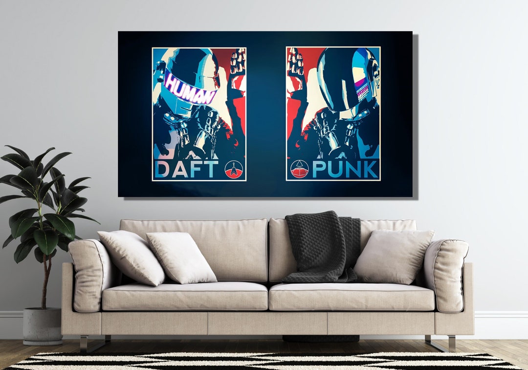 Daft Punk Canvas, Daft Punk Poster Print, Daft Punk Wall Art , Music ...