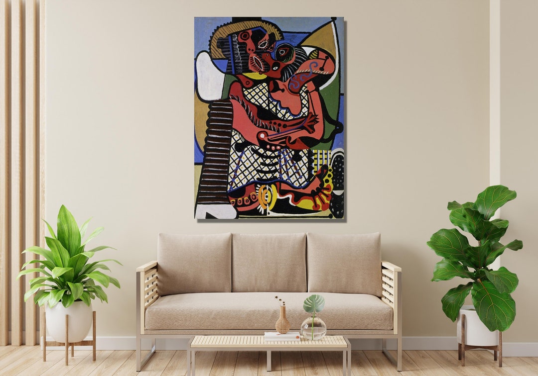Pablo Picasso the Kissing Woman Painting Art, Pablo Picasso Print ...