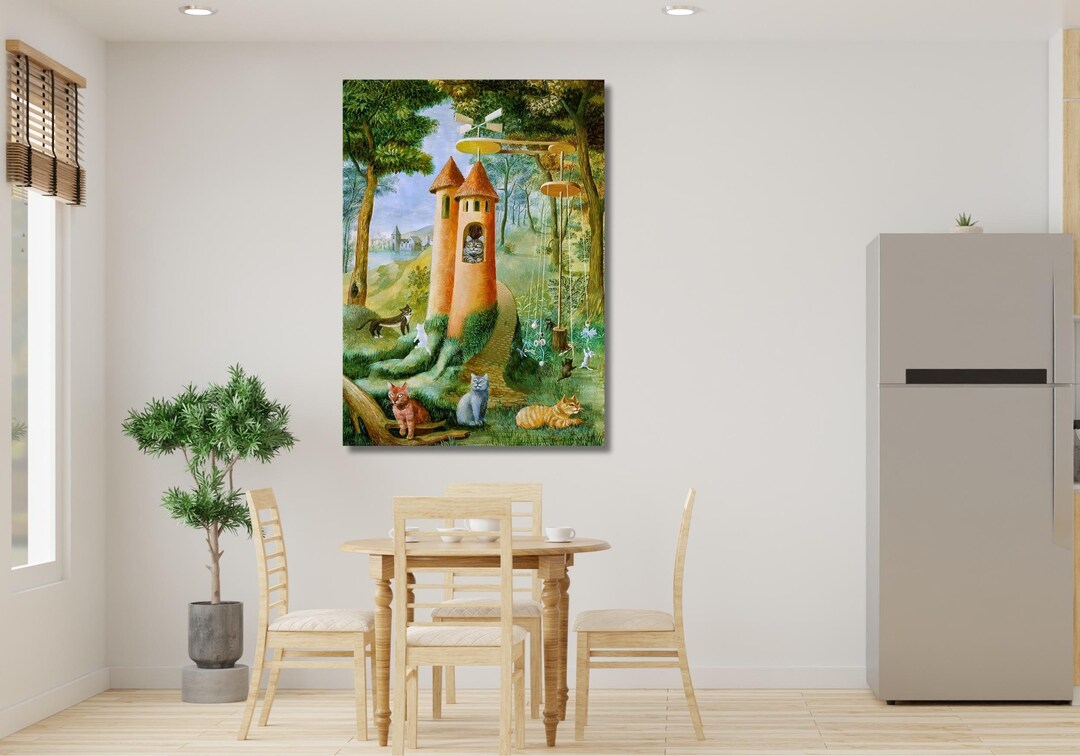 Remedios Varo Cats Paradise 1955 Oil Painting Prints, Remedios Varo ...