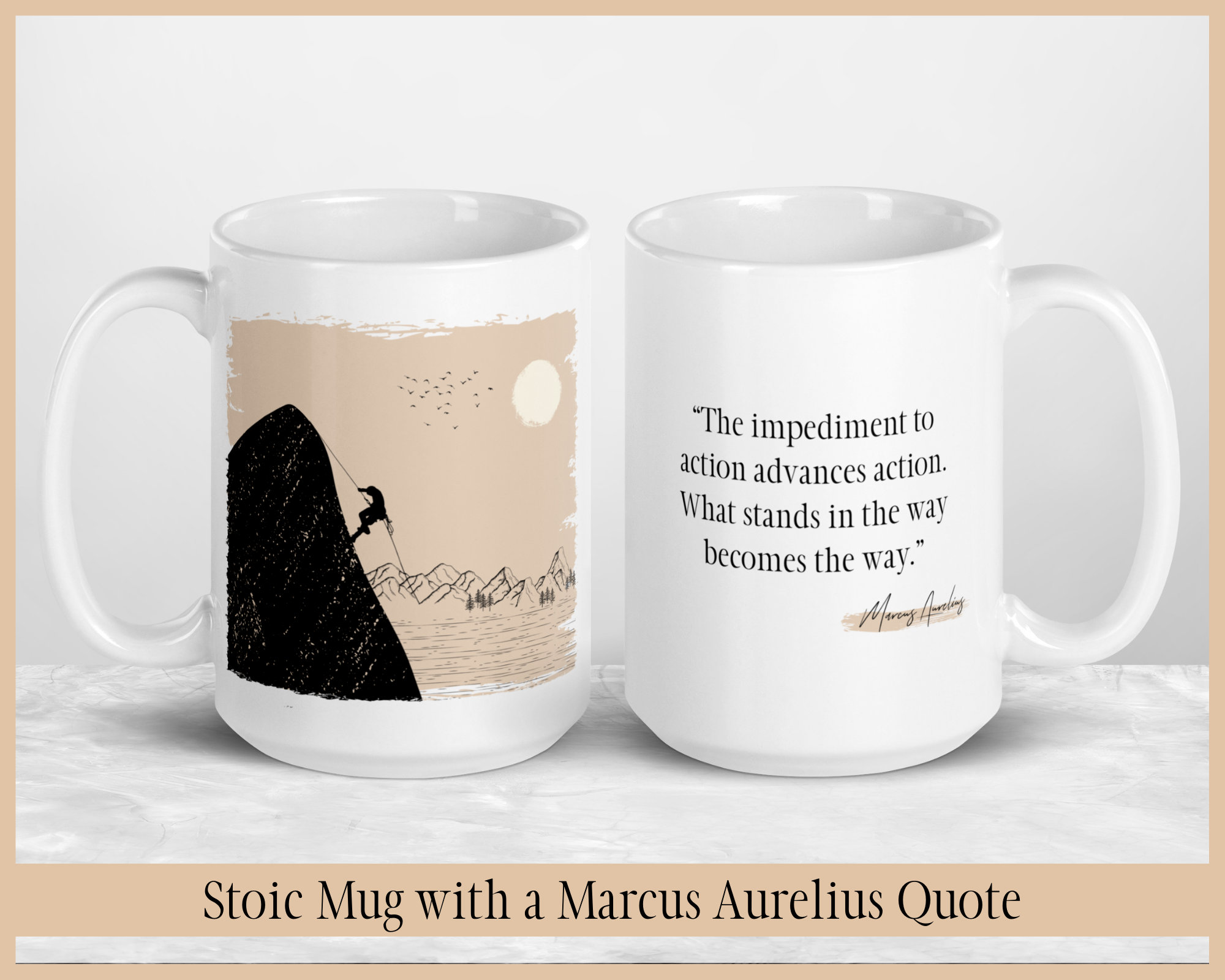 Marcus Aurelius Quote Coffee Mug: Stoic Gift, Obstacle is the Way - Etsy