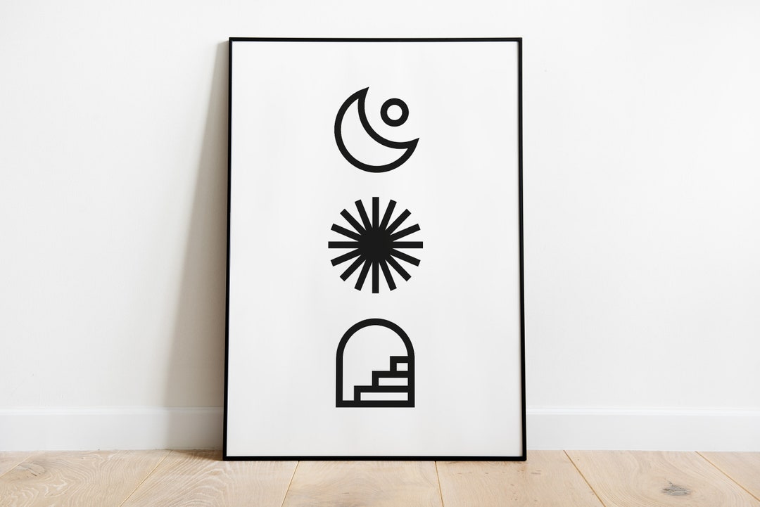 Moon, Star, Stairs Print, Typography, Design, Typet, Bold Colours ...