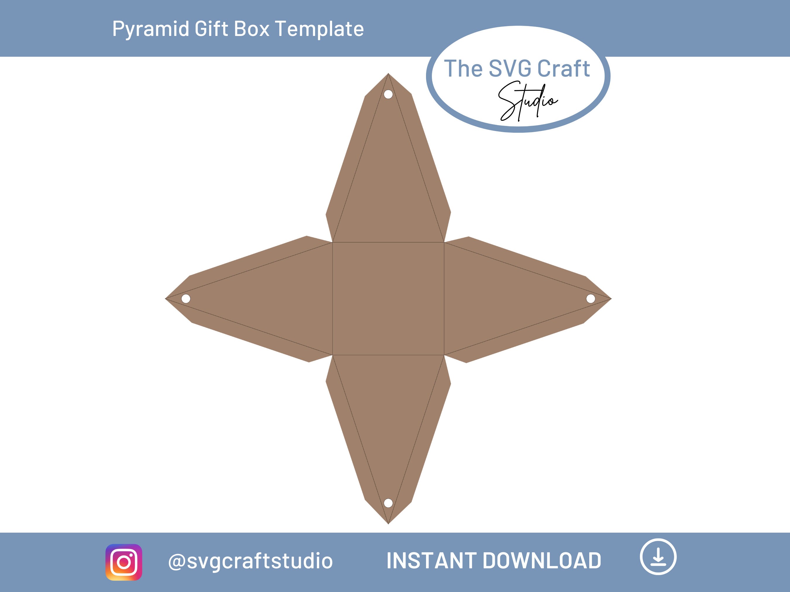 Pyramid Gift Box Template | Wedding Favor & Candy Box | Template Favor ...