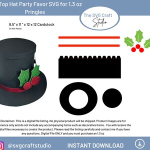 DIY Top Hat Party Favor SVG for Pringles - Unique Pringles Birthday and ...
