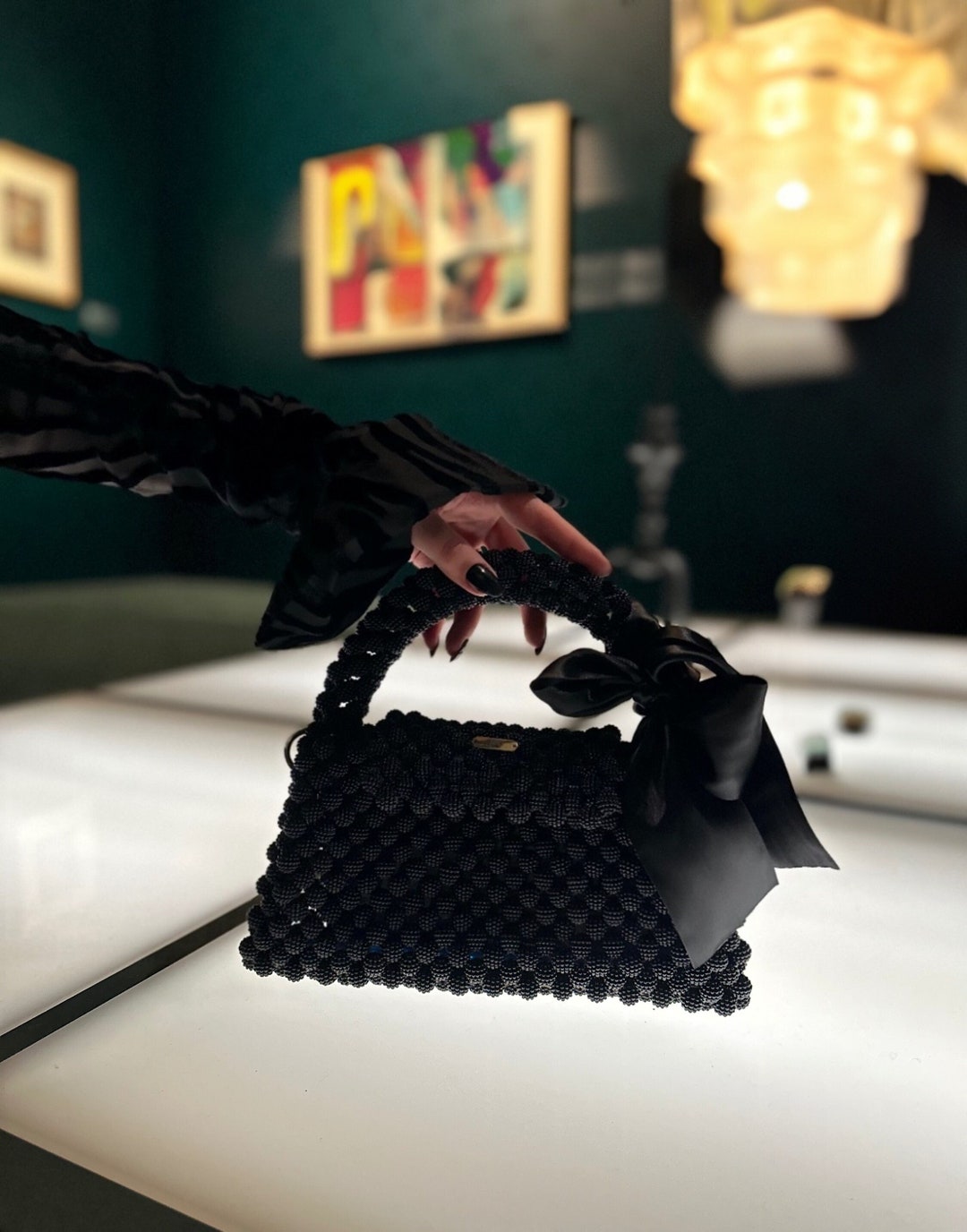 Black Beaded Bag | Blackberry Bag | Handmade Bag | Evening Bag - Etsy