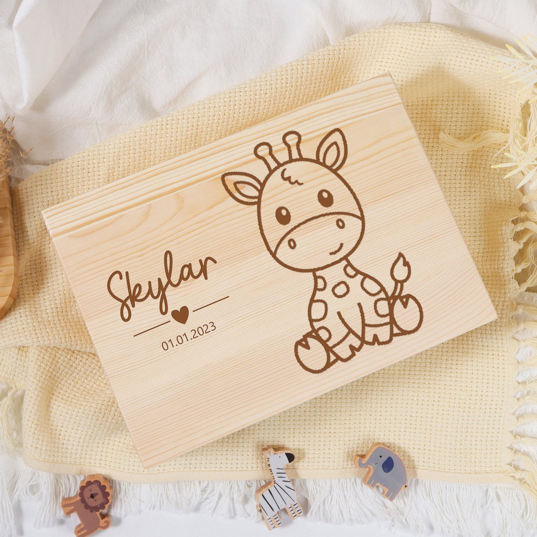 Custom Baby Wooden Keepsake Box Personalized Memory Box Cute - Etsy