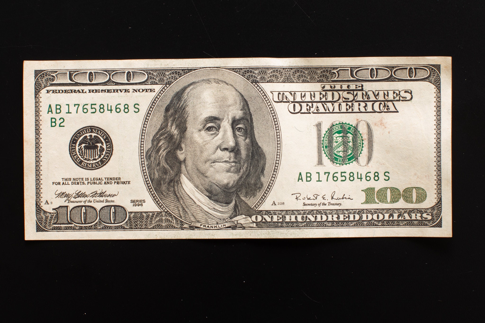 100 Dollar Bill 1996 Series AB17658468S - Etsy