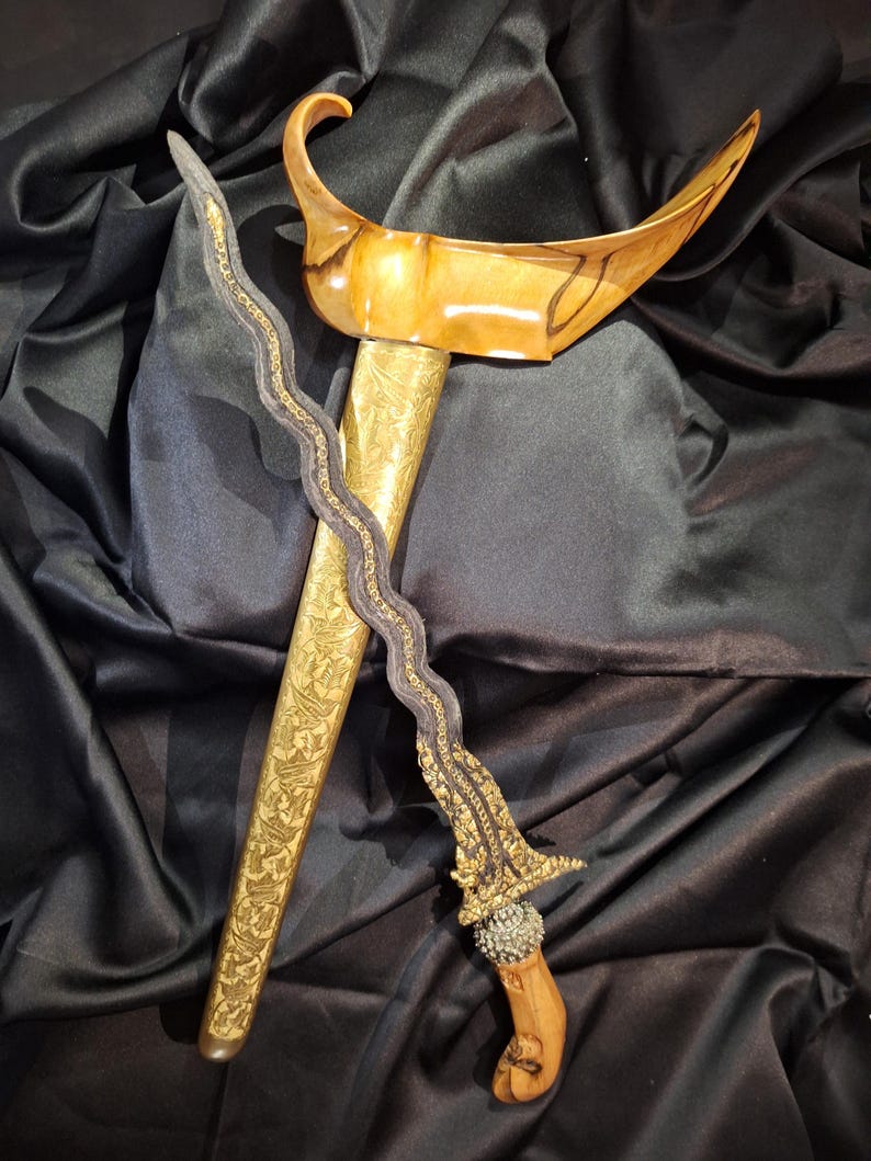 Old Heirloom Kris,keris Nogo Sosro Luk 13 Pamor Kulit Semongko - Etsy