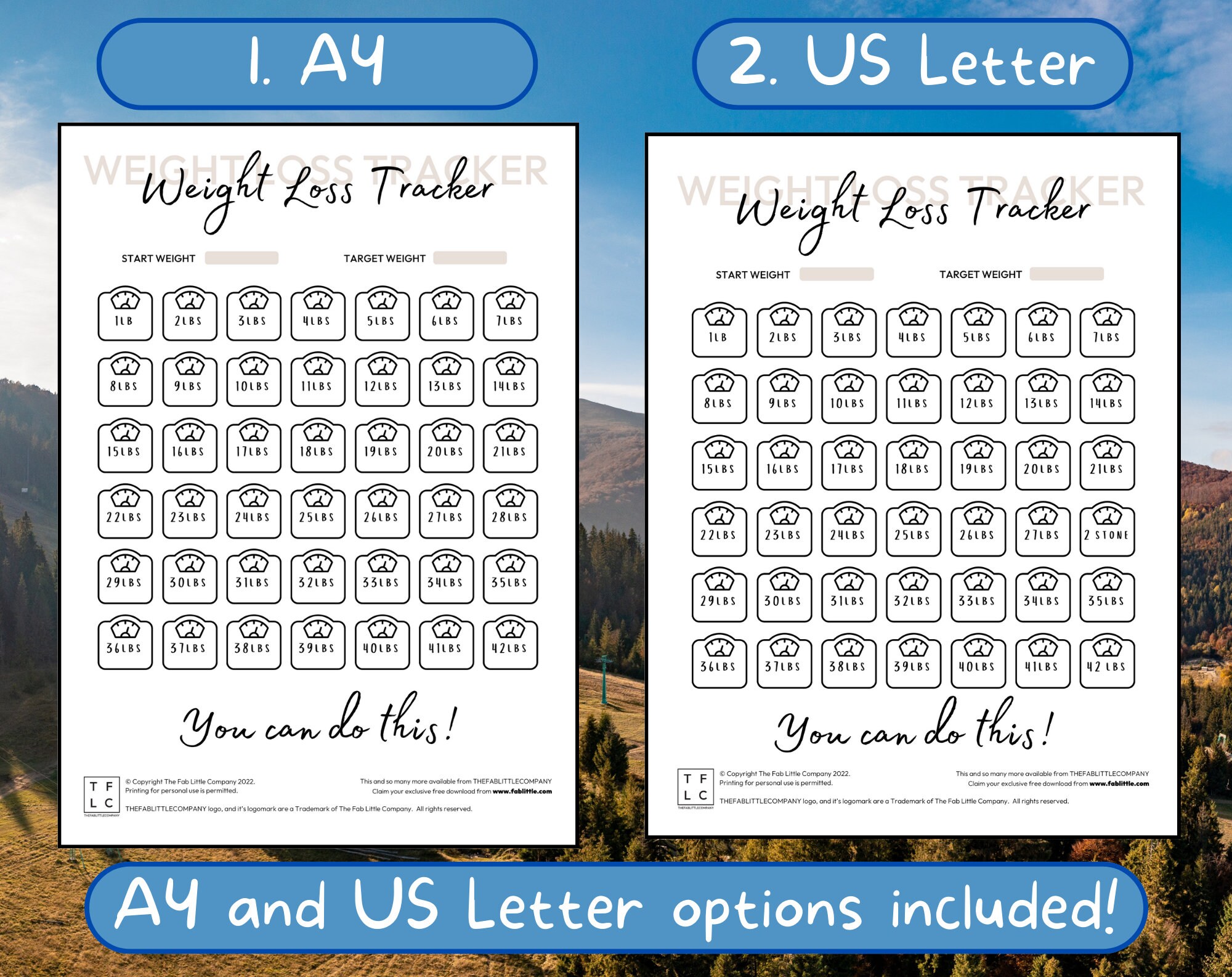 Printable Weight Loss Tracker | Digital Weight Loss Tracker | Weekly ...