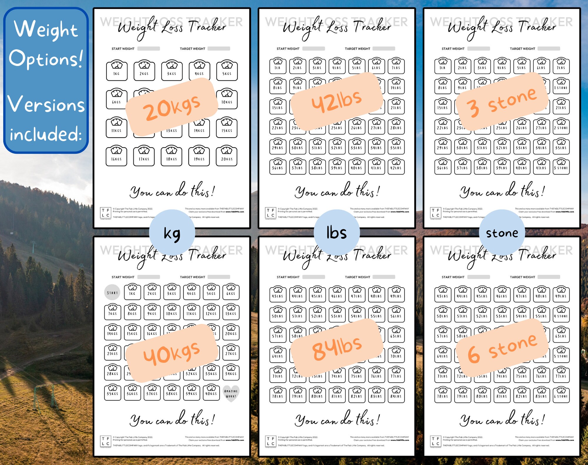Printable Weight Loss Tracker | Digital Weight Loss Tracker | Weekly ...