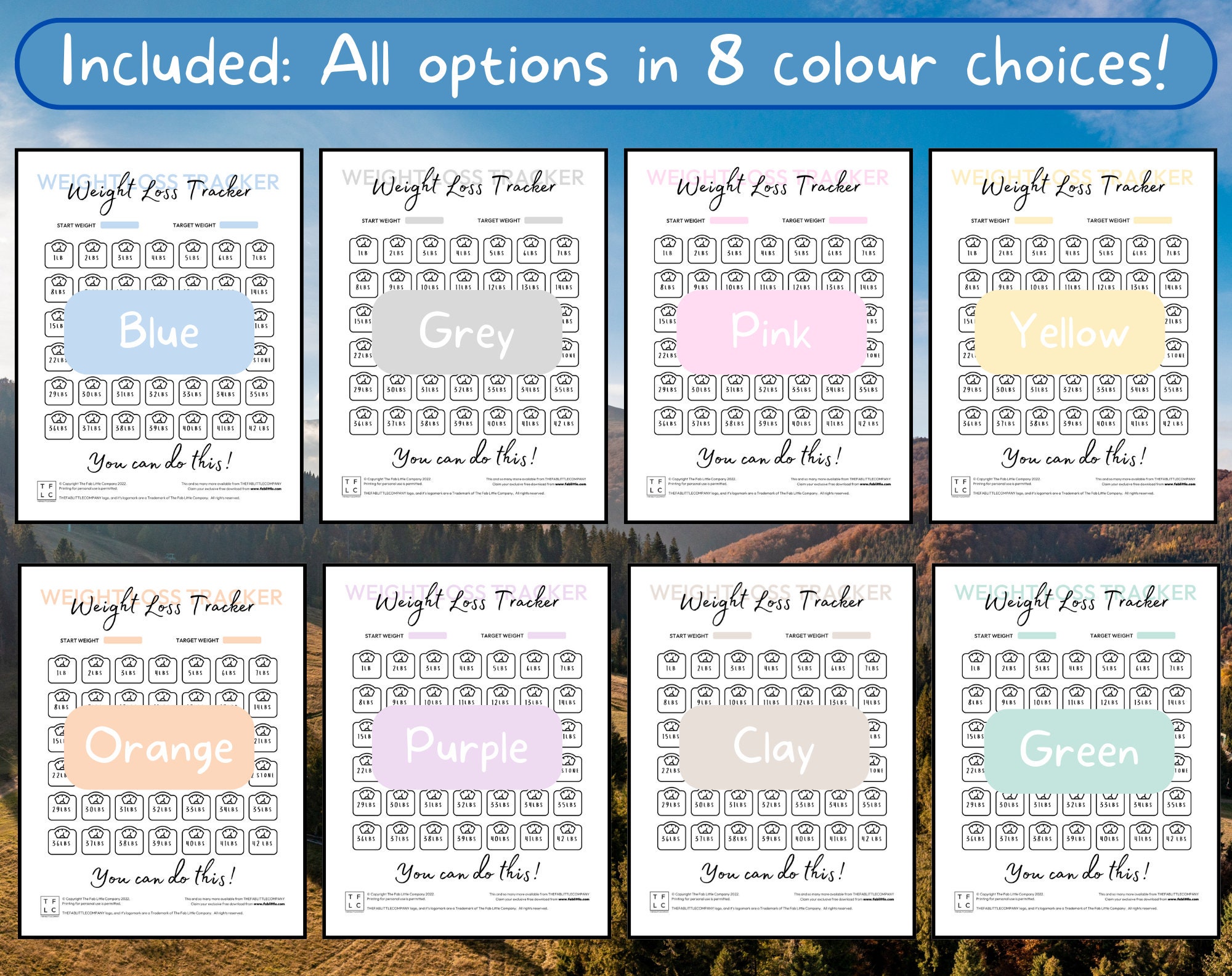 Printable Weight Loss Tracker | Digital Weight Loss Tracker | Weekly ...