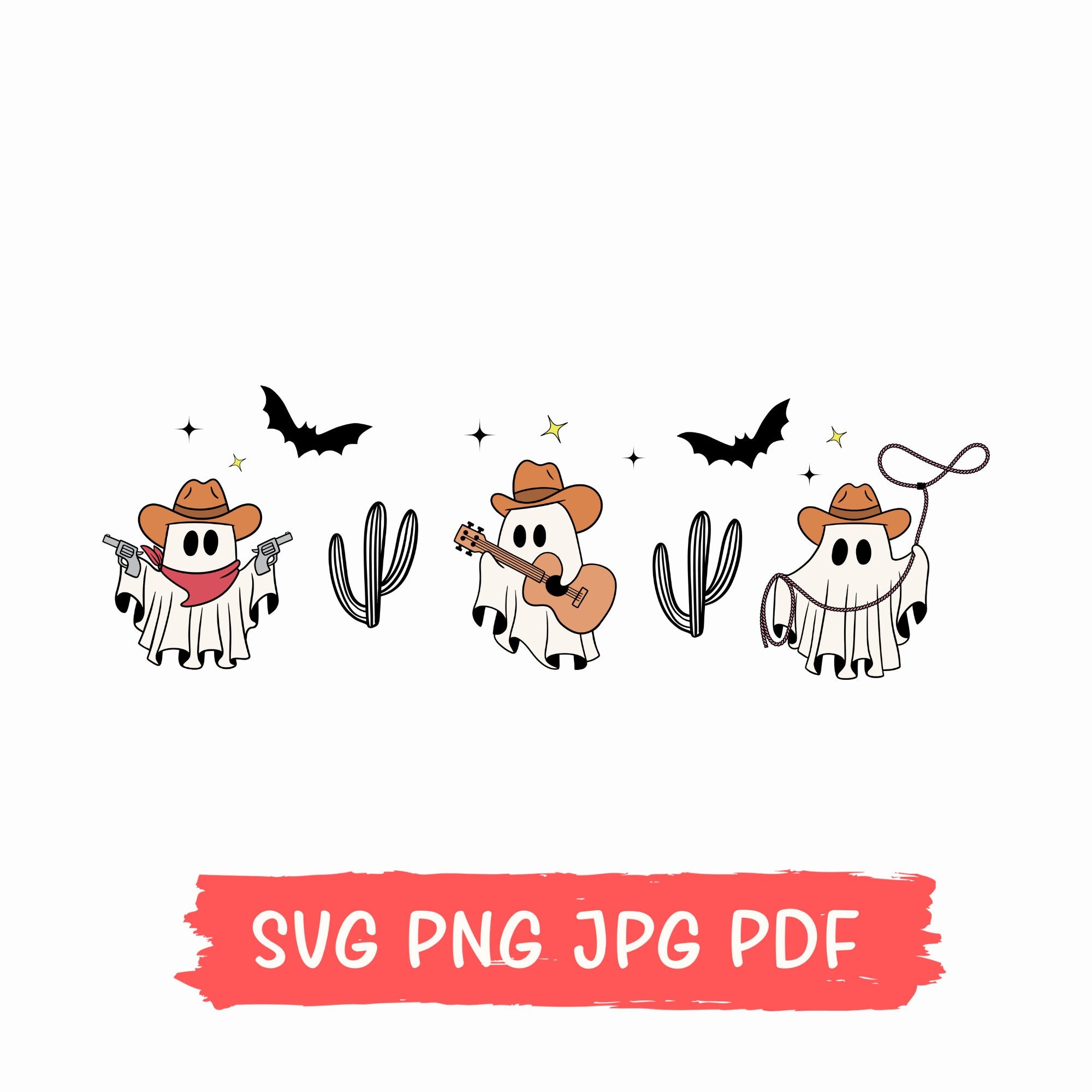 Western Halloween Cow Ghost Svg, Halloween Svg Png, Halloween Cowboy ...