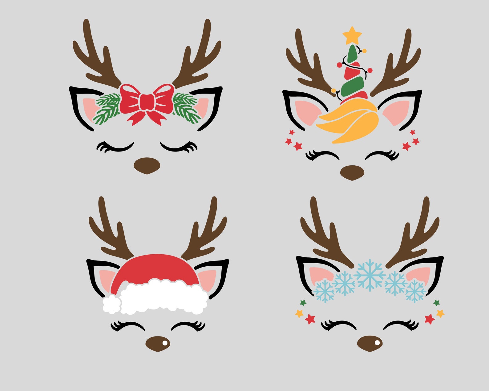 Reindeer Face Svg Png, Reindeer SVG PNG, Reindeer Face Svg Png, Funny ...