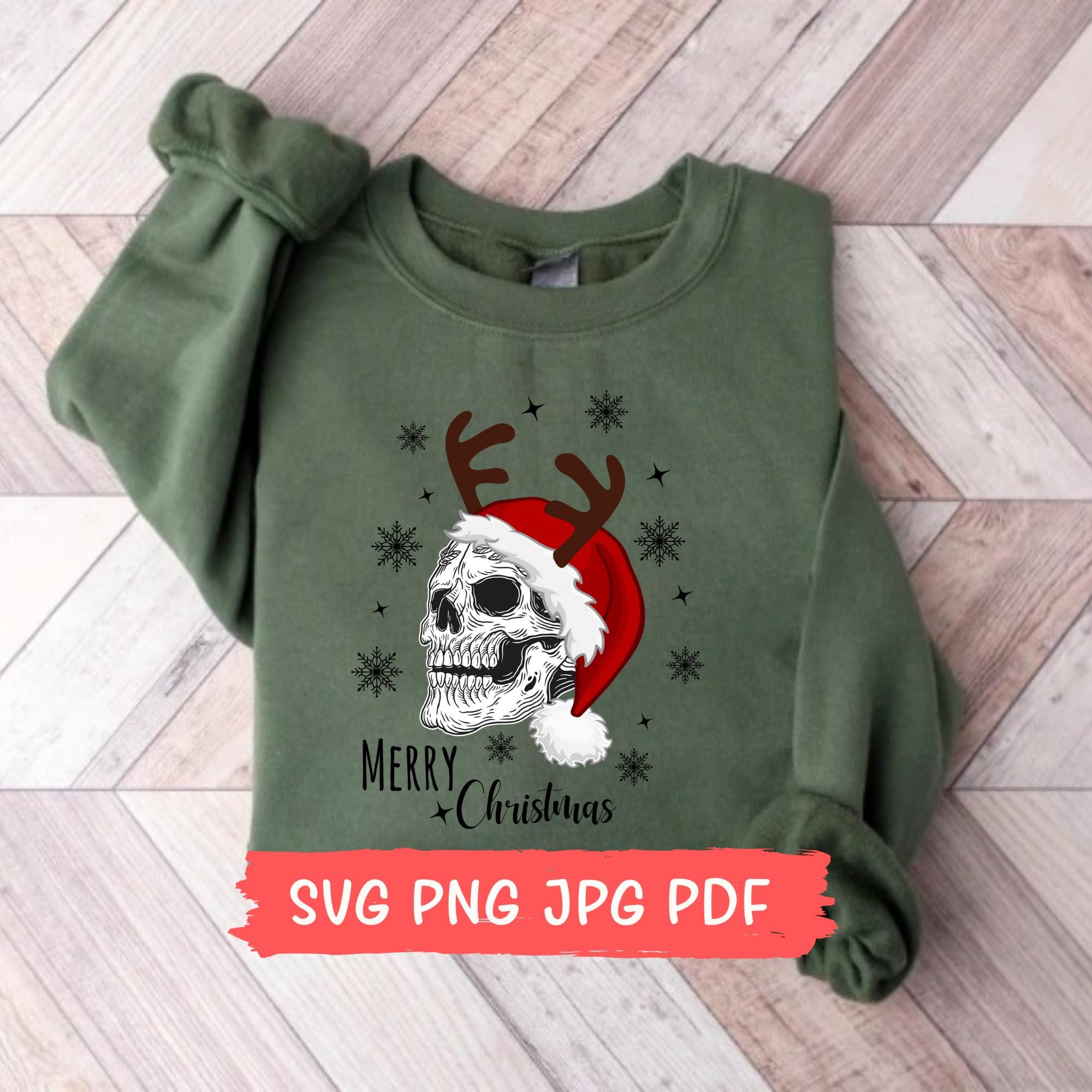 Skeleton Santa Svg, Merry Christmas Svg Png, Reindeer SVG PNG ...