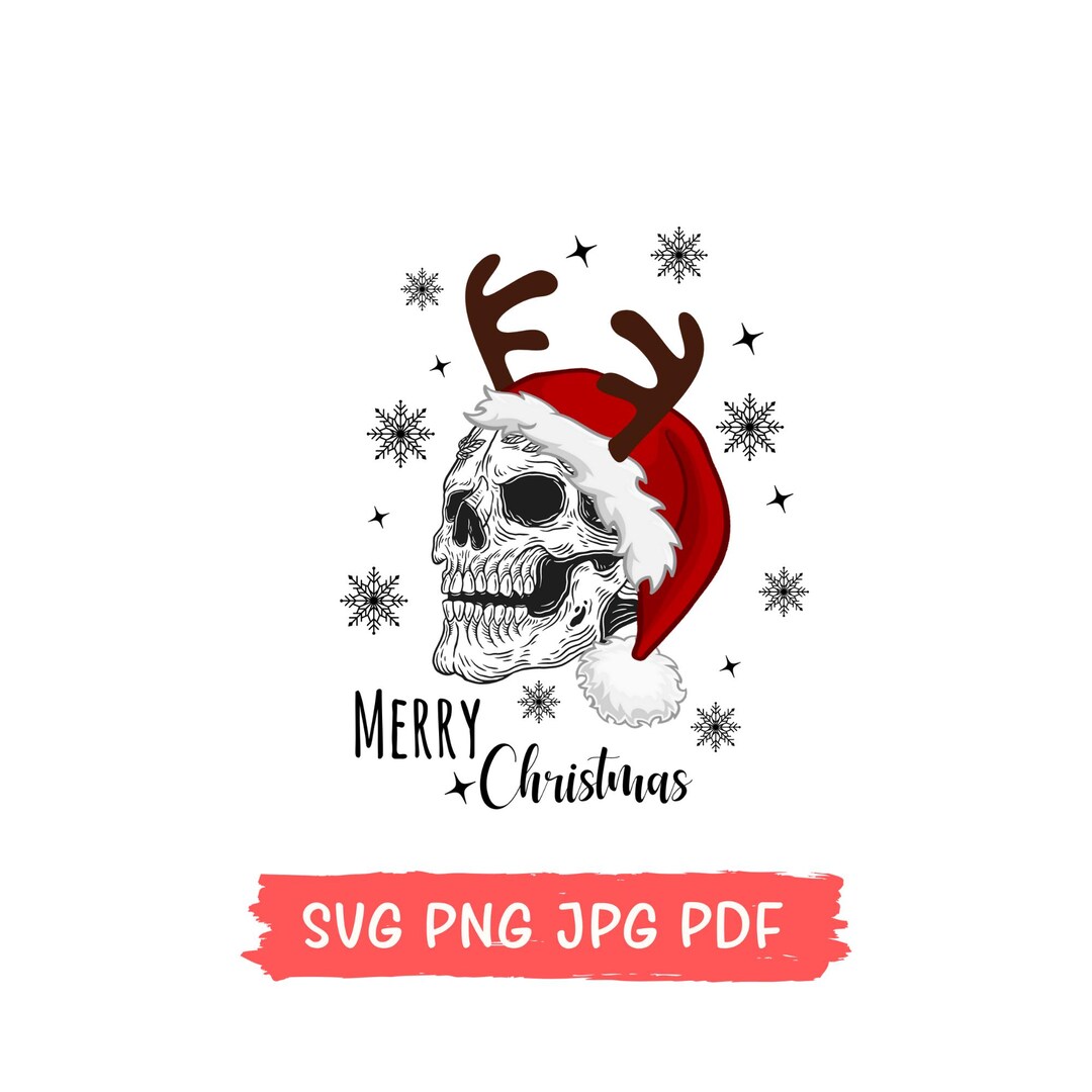 Skeleton Santa Svg, Merry Christmas Svg Png, Reindeer SVG PNG ...