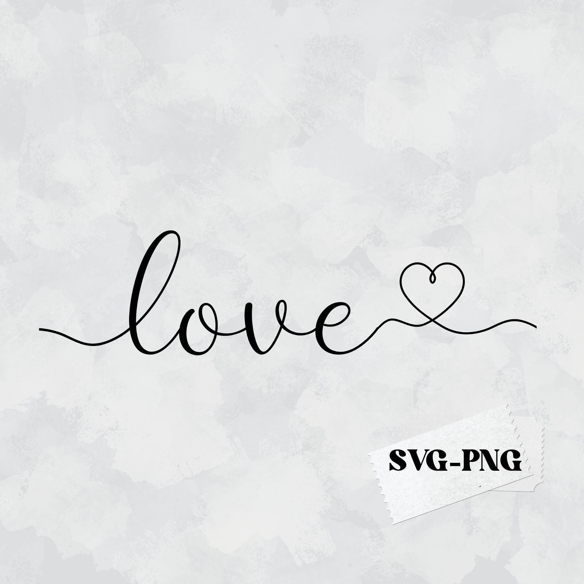 Valentines Day Svg, Love Svg, Love Script With Heart Svg, Cutting File ...