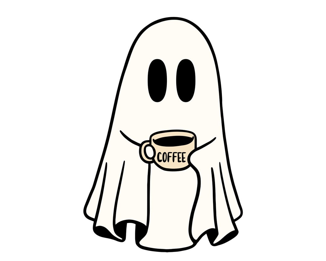 Spooky Ghost Coffee SVG PNG: Halloween Fall Design (digital Download ...