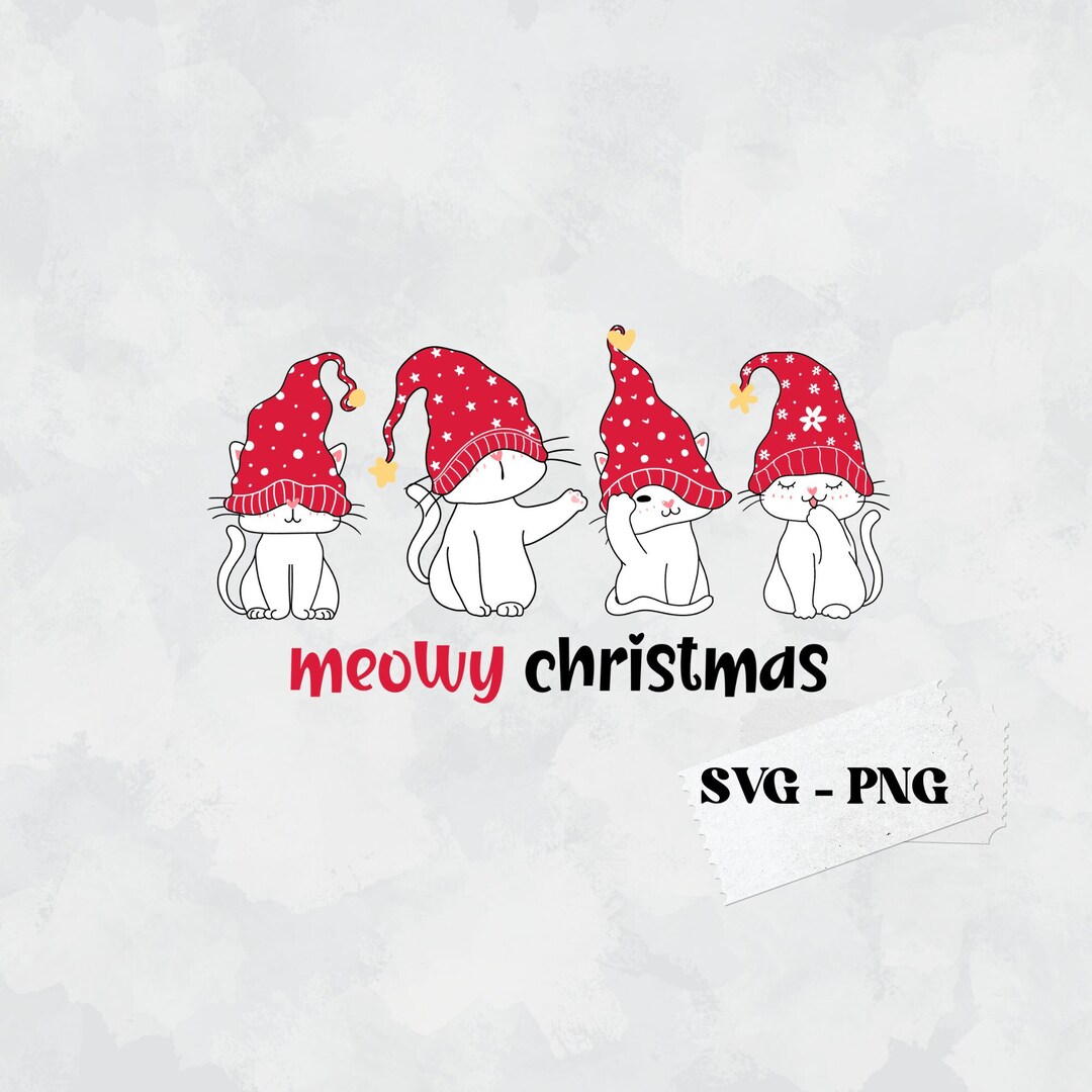 Christmas Cat SVG: Meowy Christmas Clip Art (digital Download) - Etsy