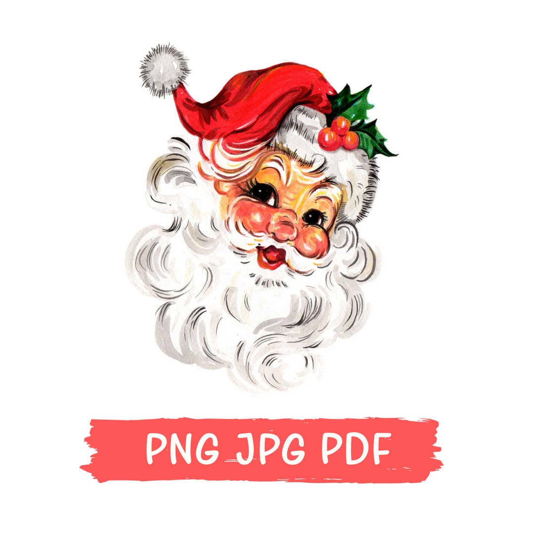 Retro Santa Claus Png, Christmas Svg, Santa Claus Png, Red Santa Claus ...
